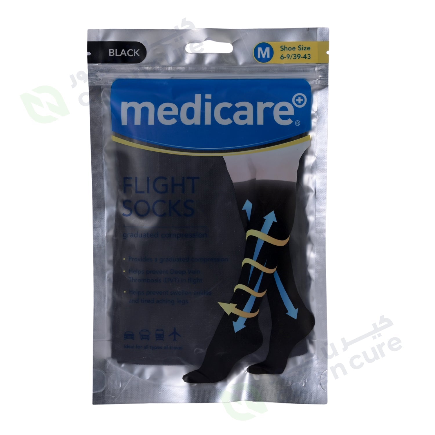 Buy Medicare Flight Socks Black Medium Online at Best prices in Qatar ...