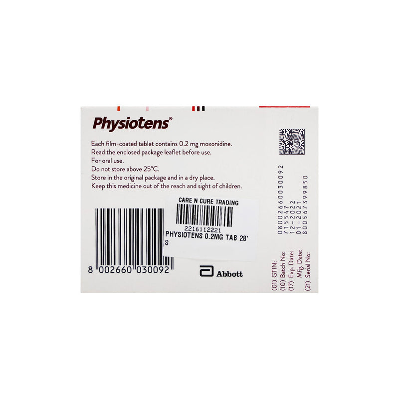 Buy Physiotens 0.2mg Tablet 28'S online in Qatar- View Usage, Benefits ...