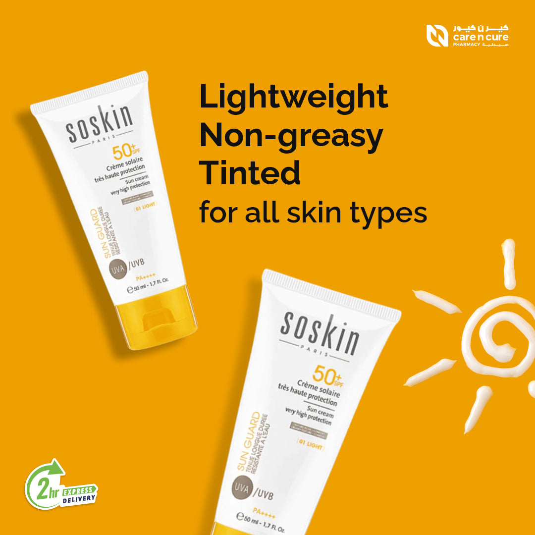 Buy Soskin Spf50+Sun Cream High Prot 02 Med Tint 50ml Online at Best ...