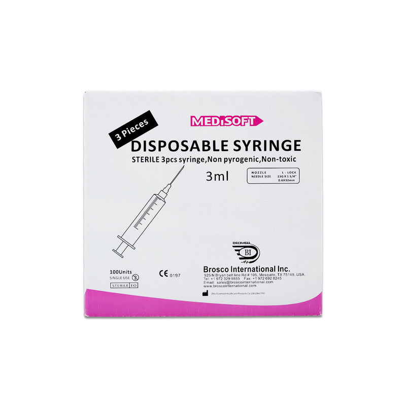 Buy Medisoft Disp Syringe 3ml L Lock 23G X 1/4 100'S Online at Best ...
